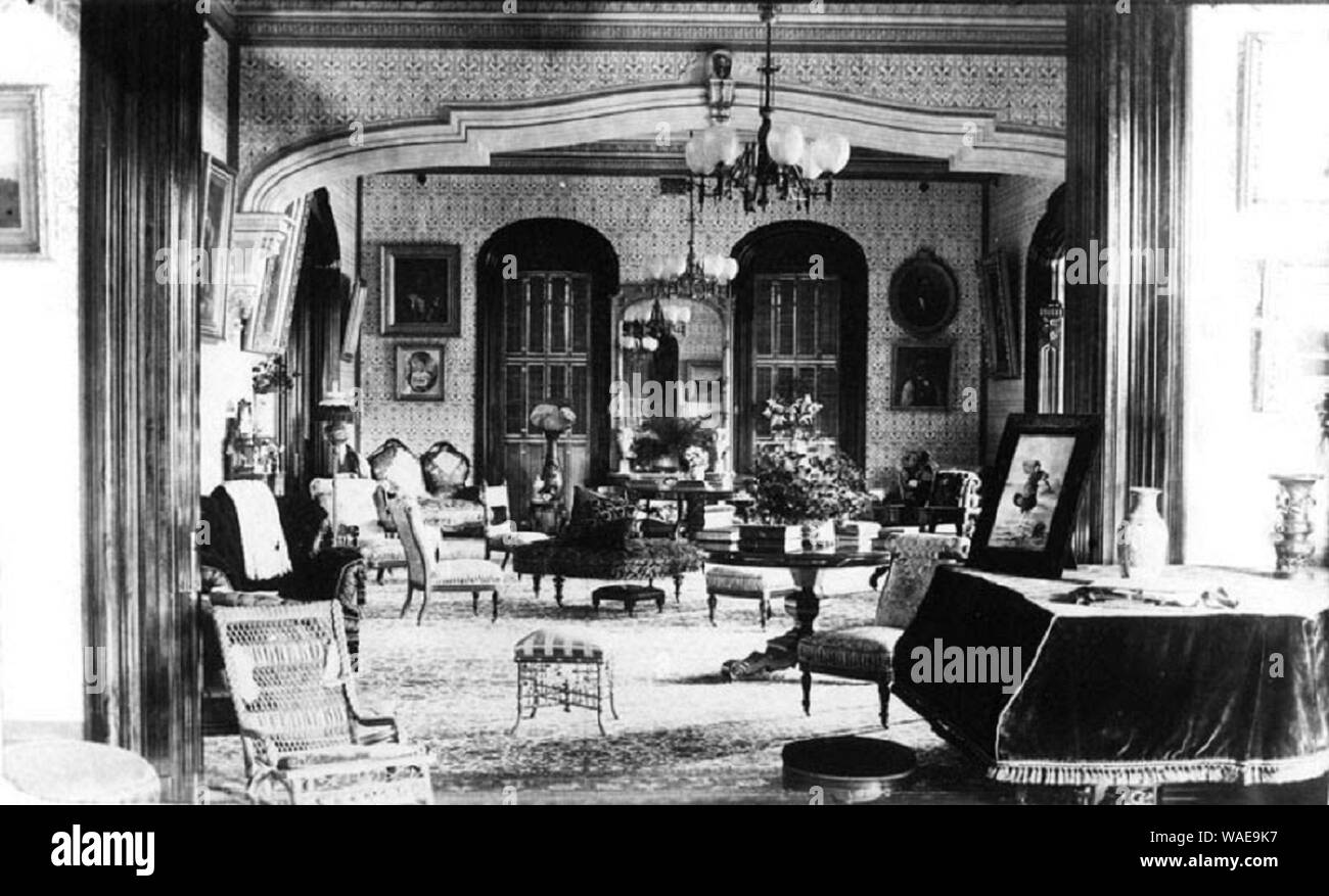 Drawing room of Keoua Hale in 1883 Stock Photo - Alamy