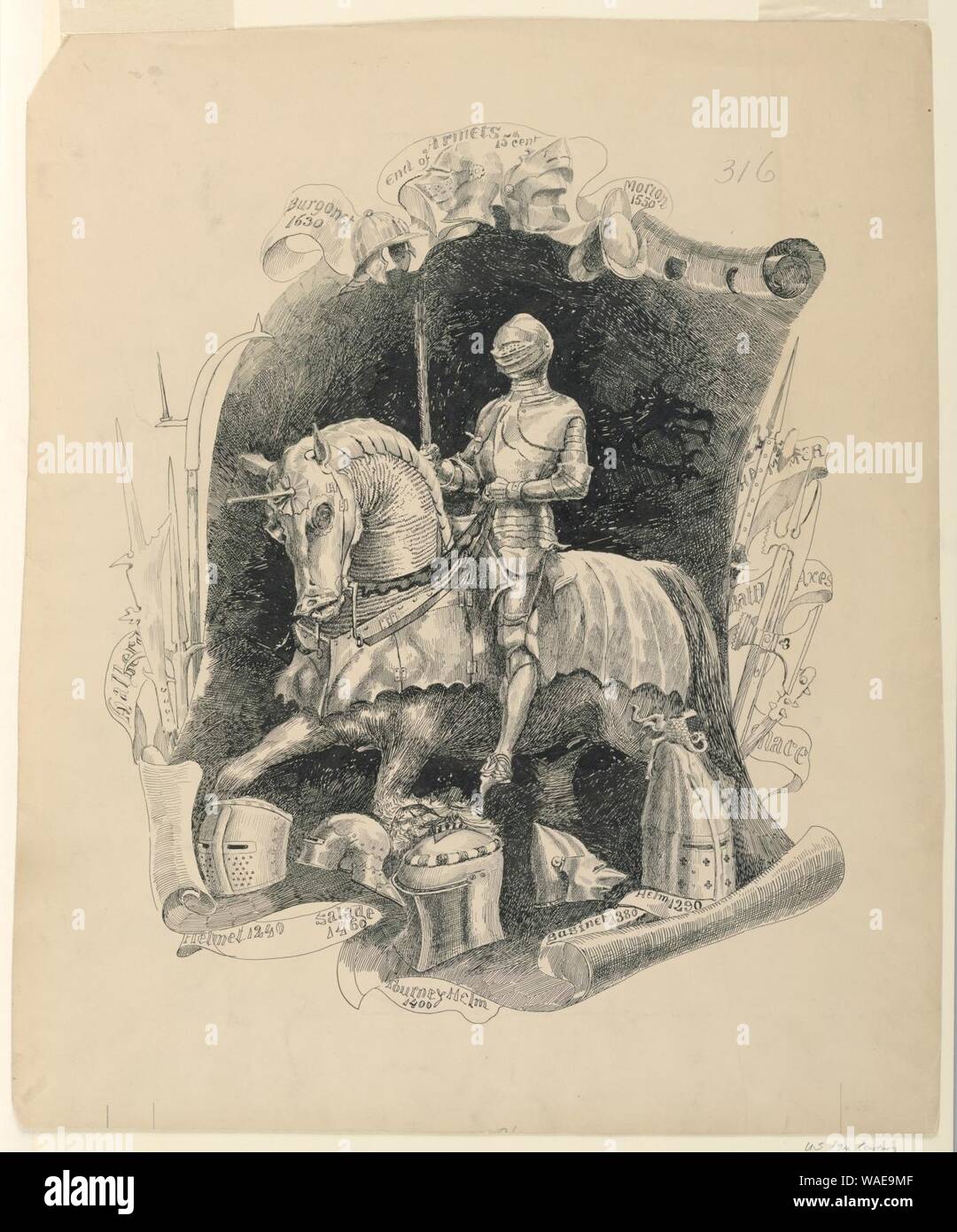 Drawing, ‘Armor of 1440; Best Epoch‘, 1887 Stock Photo - Alamy