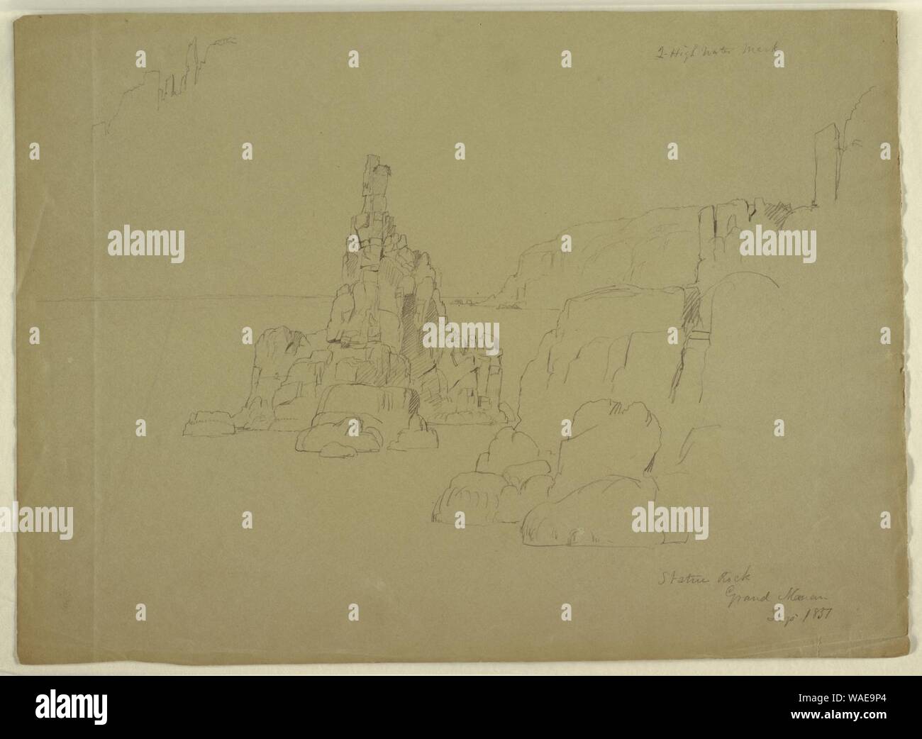 Drawing, ‘Statue Rock‘, September 1851 Stock Photo - Alamy