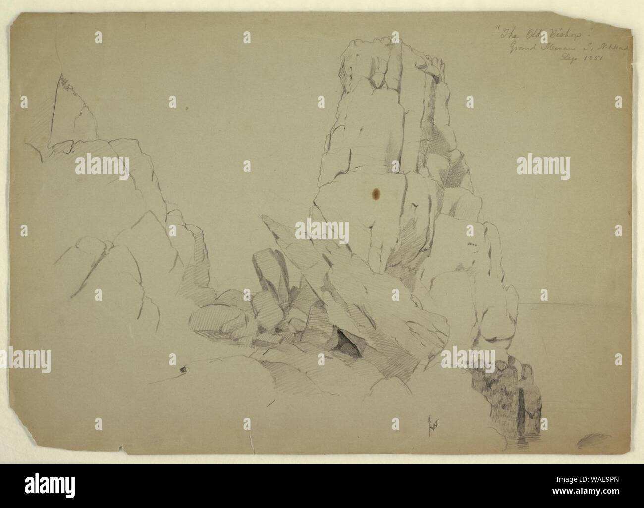 Drawing, ‘The Old Bishop‘, September 1851 Stock Photo - Alamy