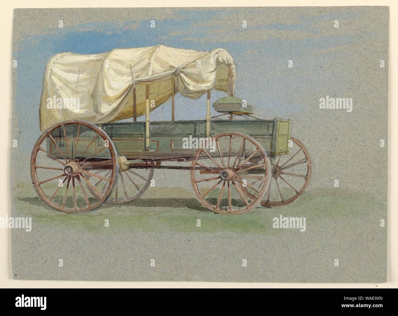 Drawing, A Covered Wagon, 1870–80 Stock Photo - Alamy