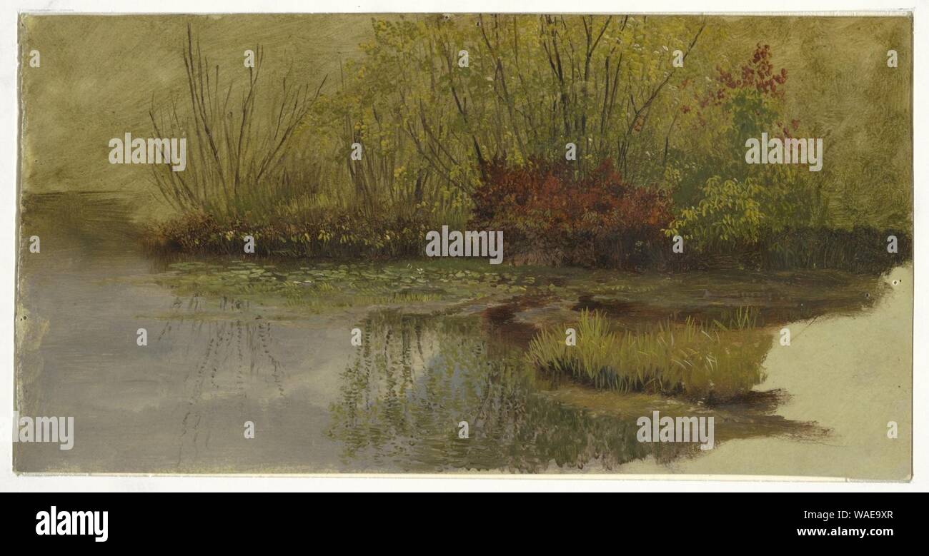 Drawing, A Corner of a Pond, ca. 1860 Stock Photo - Alamy