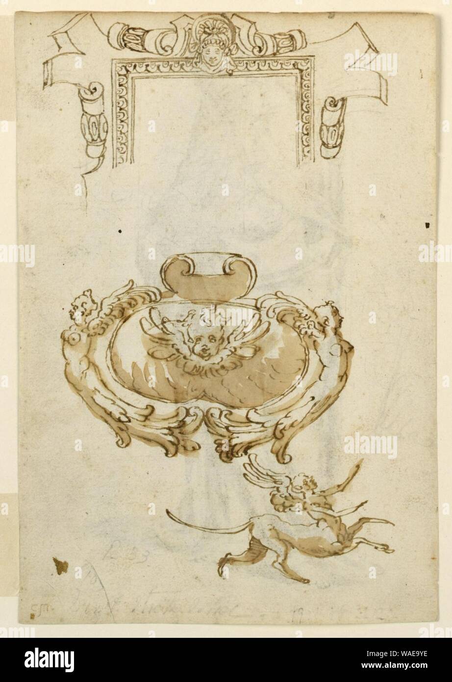 Drawing, A Frame, Escutcheon, Centaur, ca. 1850 Stock Photo - Alamy