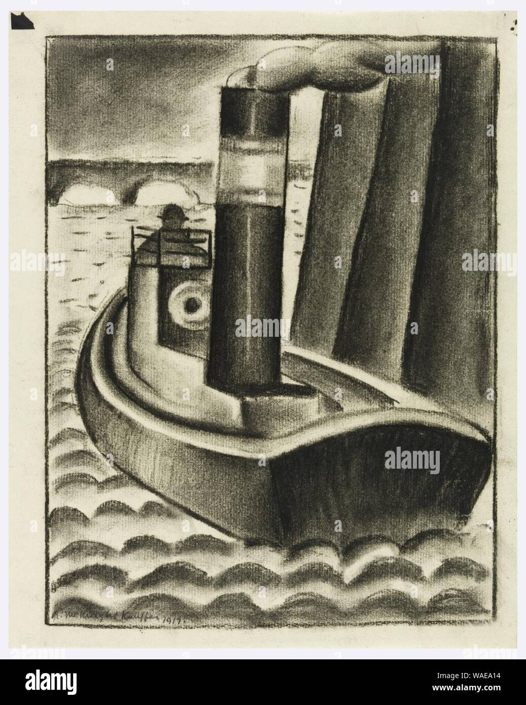 Drawing, A London River Boat, 1919 Stock Photo - Alamy