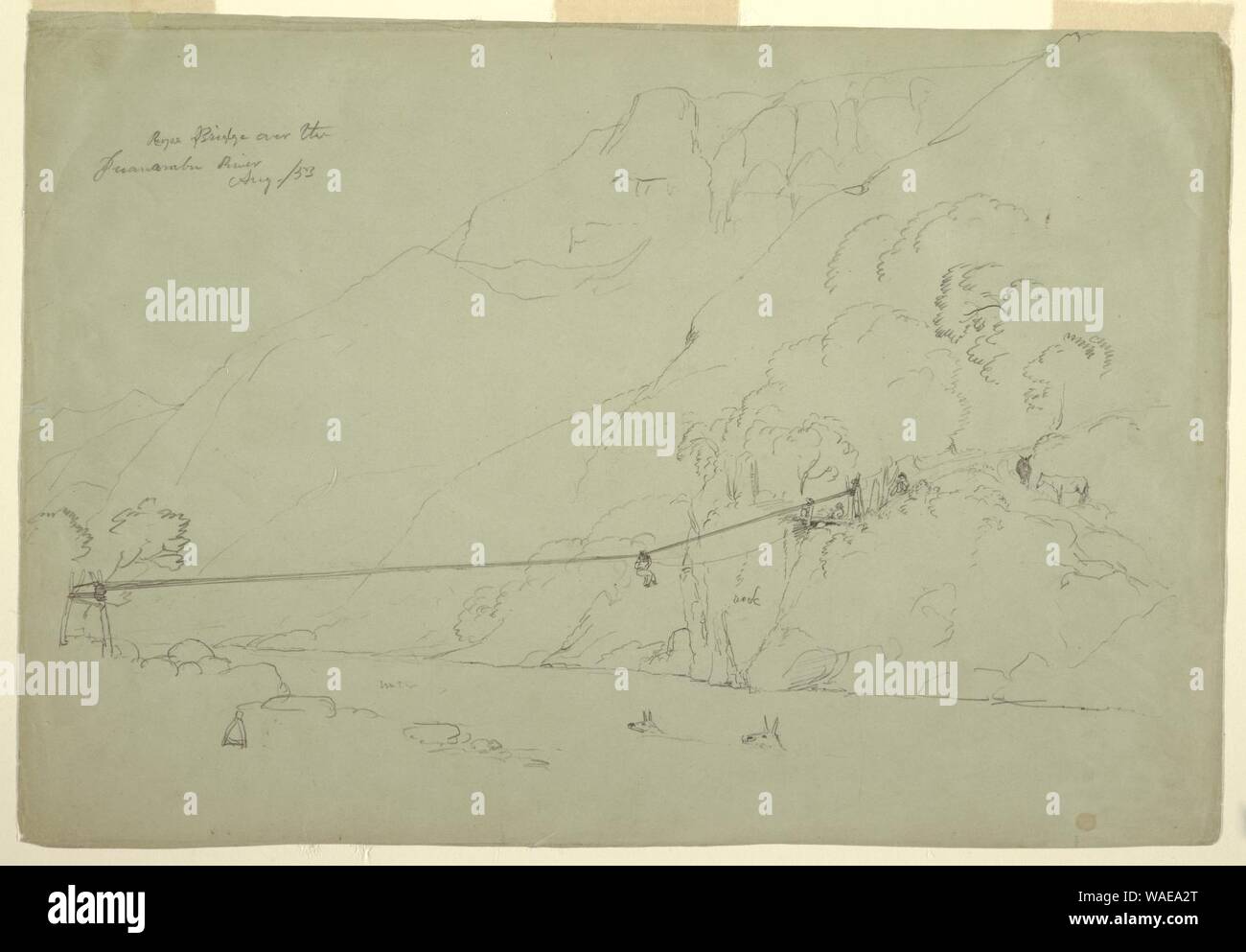 Rope bridge drawing hi-res stock photography and images - Alamy