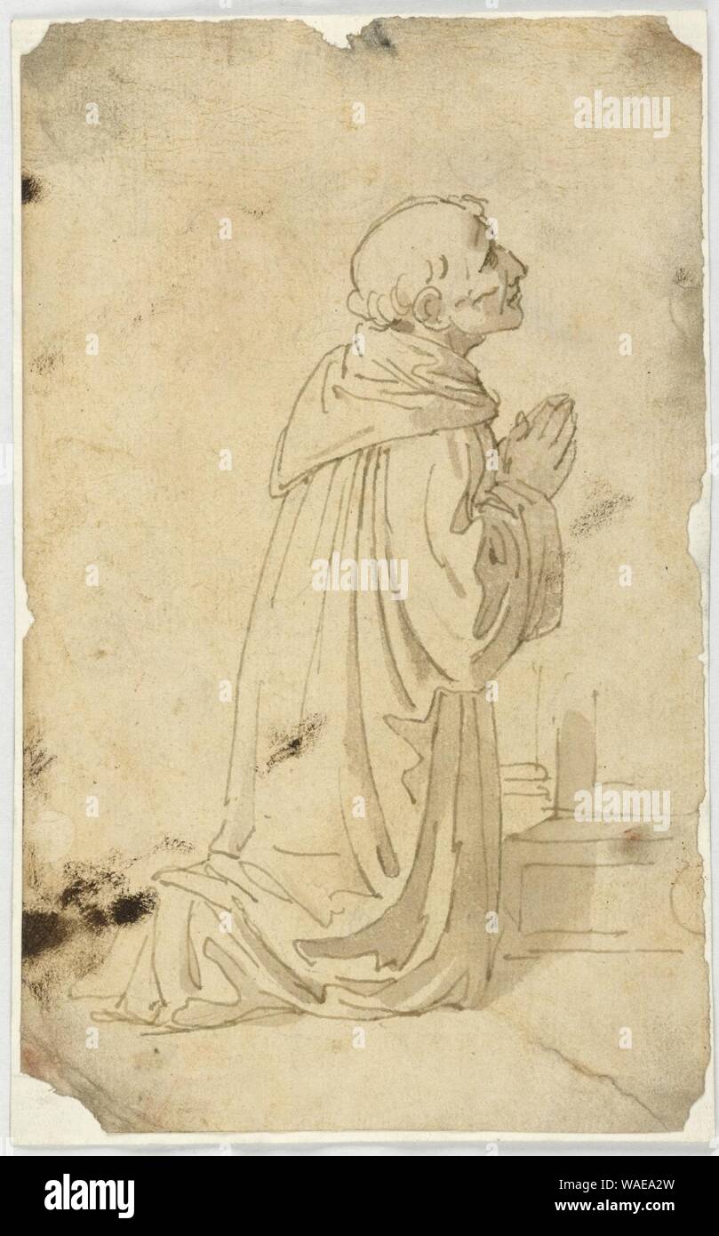 Drawing, A Praying Monk, 1800–1830 Stock Photo - Alamy