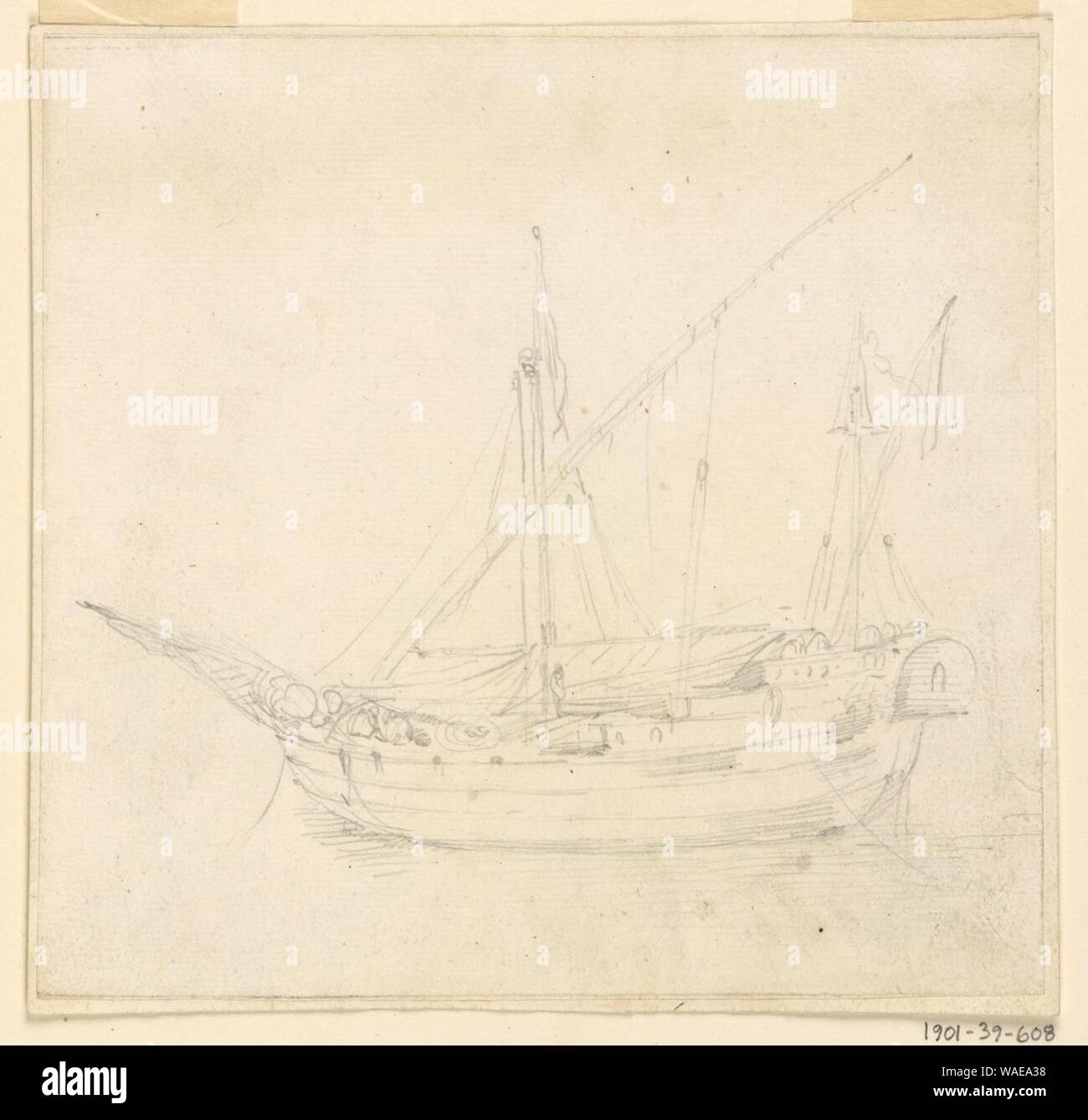Drawing, A Sailing Ship, ca. 1780 Stock Photo - Alamy