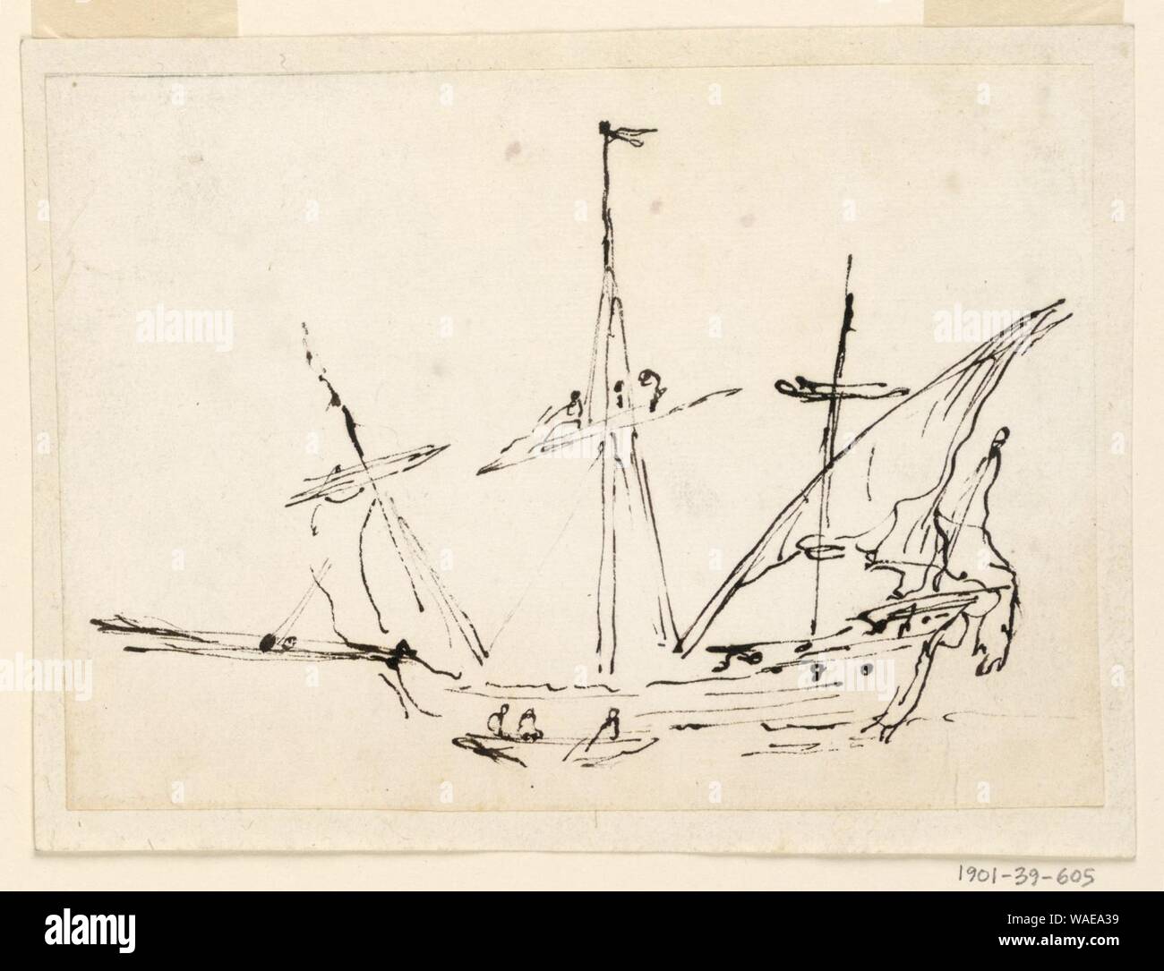 Drawing, A Sailing Vessel, 1770–1800 Stock Photo - Alamy