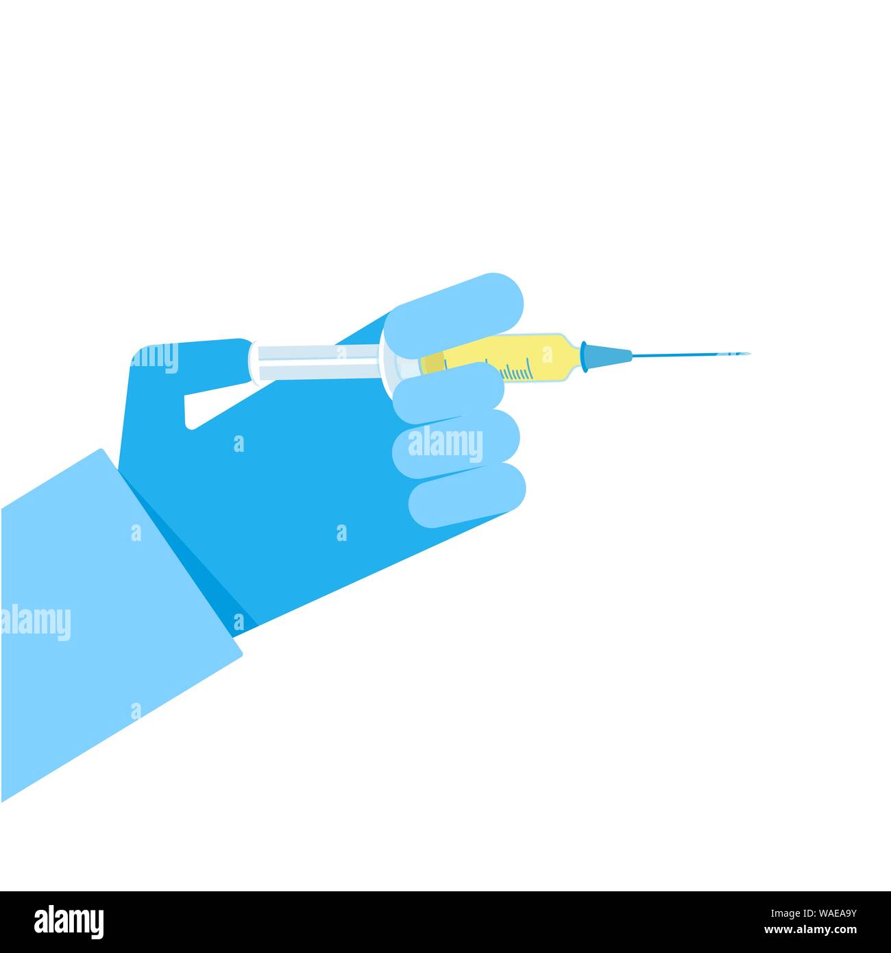 Doctor hand hold flu injection syringe Stock Vector Images - Alamy