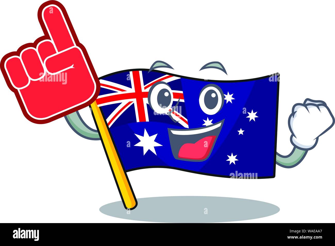 Foam finger flag australia isolated in the mascot Stock Vector Image ...
