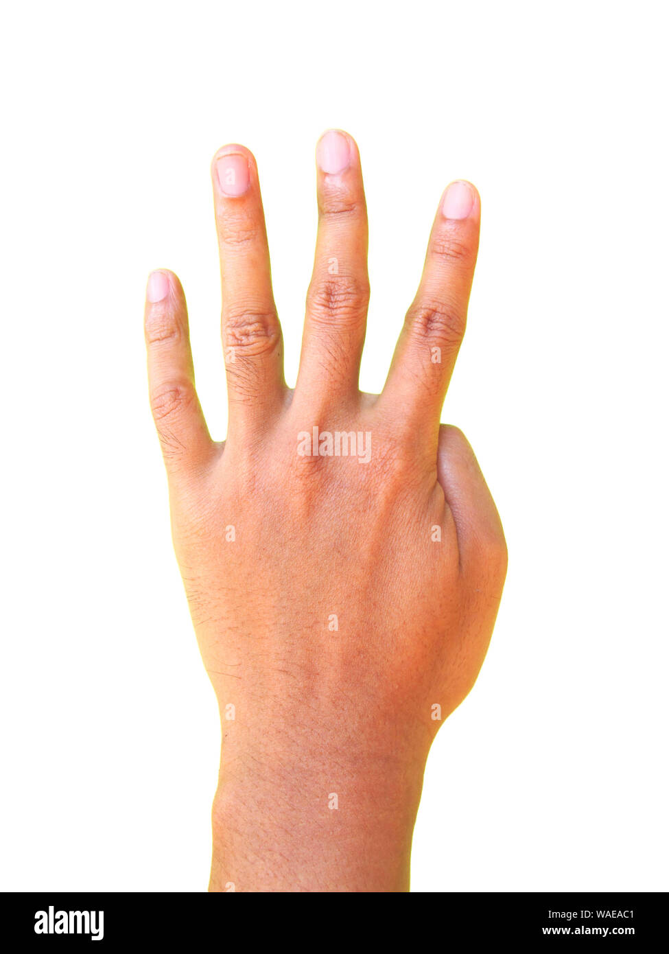 Finger counting three hand gesture hi-res stock photography and images - Alamy