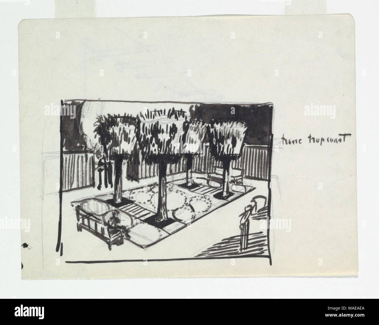 Drawing, An Enclosed Garden, 1912–19 Stock Photo - Alamy
