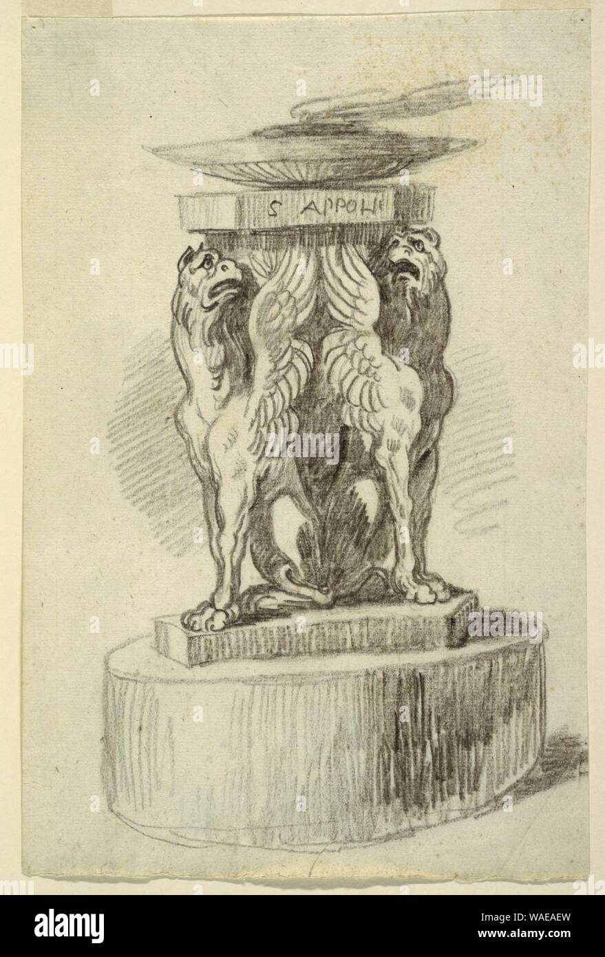 Drawing, An altar dedicated to Apollo, 1815 Stock Photo - Alamy