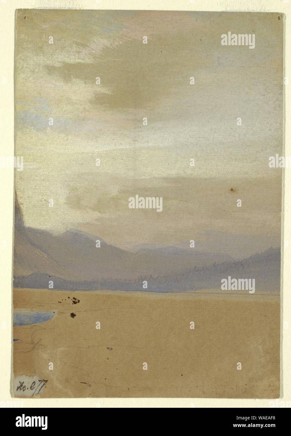 Drawing, American Plains with Mountain Range in the Distance., before ...