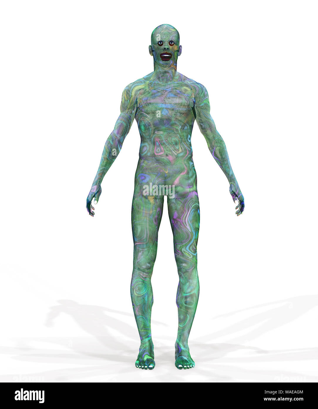 Abstract green cyborg, robot, futuristic cyber humanoid Stock Photo - Alamy