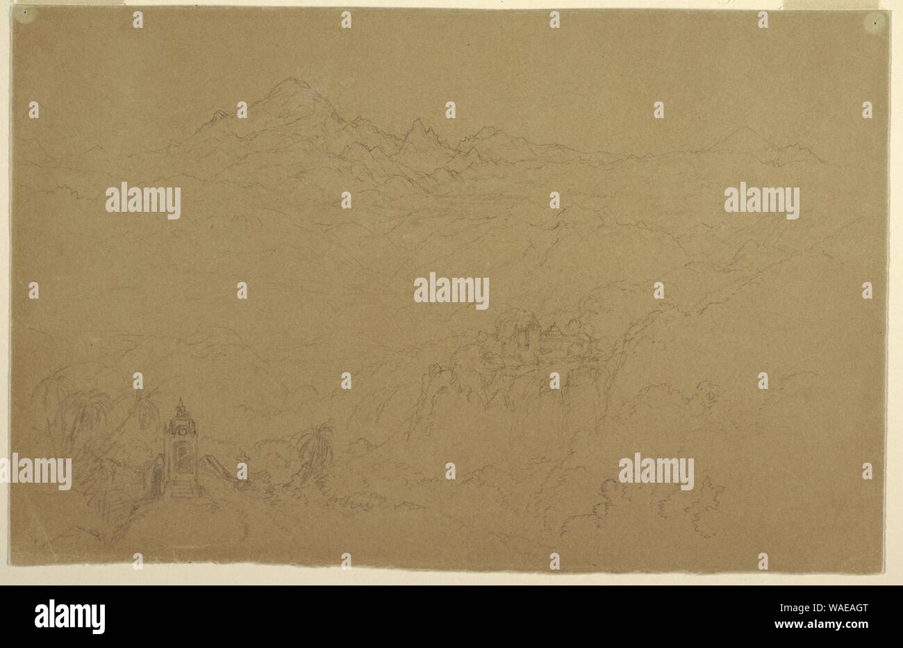Drawing, Andes Landscape, July 1853 Stock Photo - Alamy