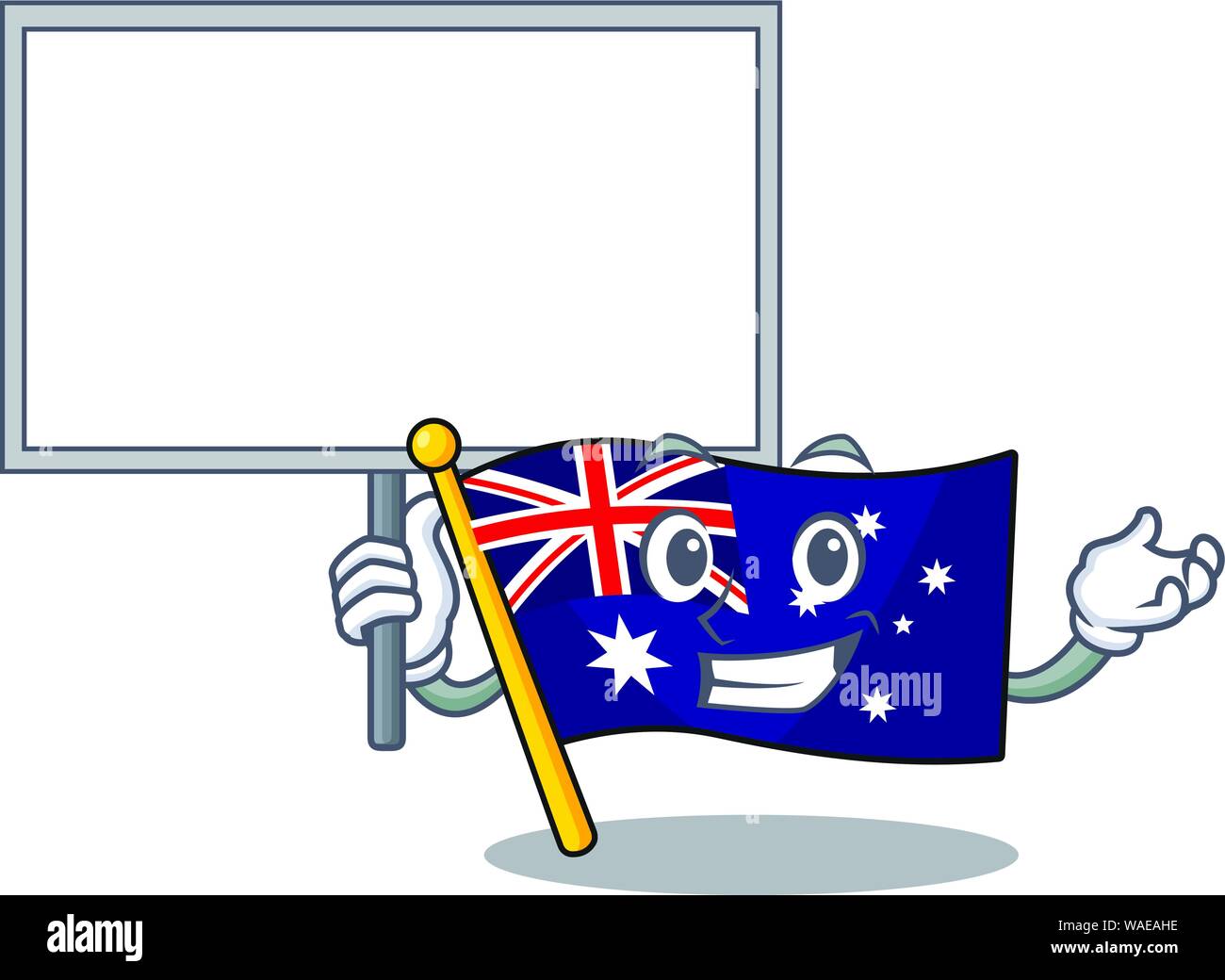 Bring board australian flag clings to cartoon wall Stock Vector Image ...