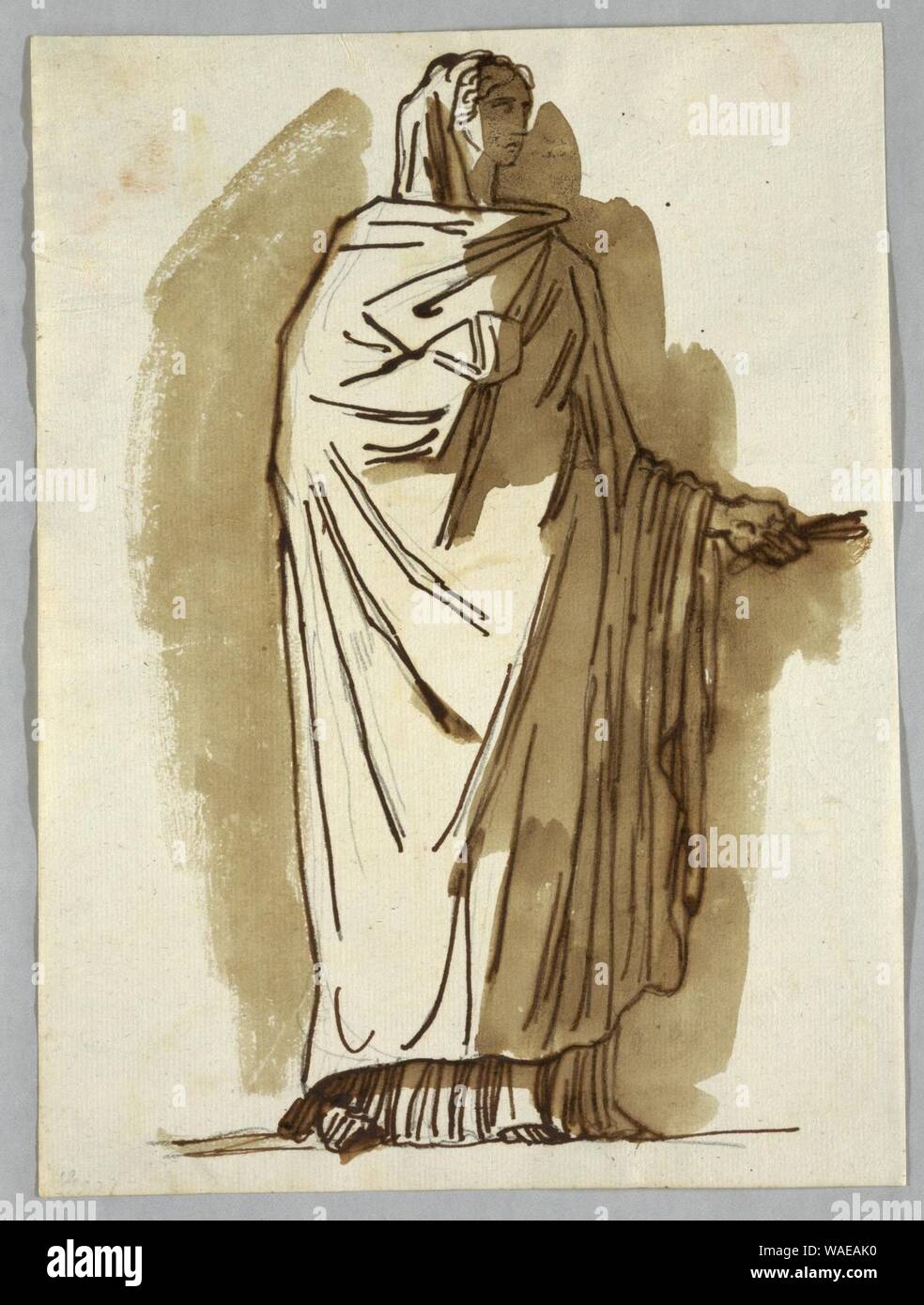 Drawing, Antique Statue of a Priestess, ca. 1820 Stock Photo - Alamy
