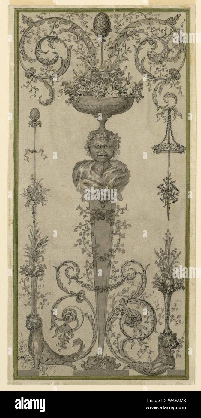 Drawing, Arabesque Design for a Panel, ca. 1775 Stock Photo - Alamy