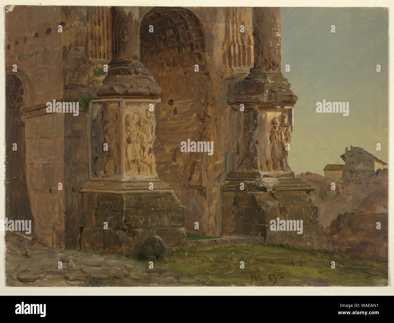 Drawing, Arch of Septimius Severus, Rome, February 1869 Stock Photo - Alamy