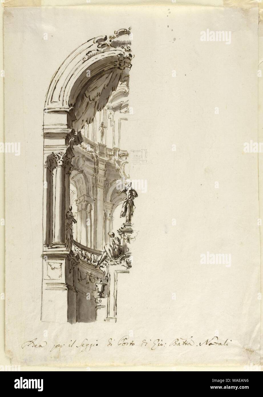 Drawing, Architectural Design Around Door, ca. 1750 Stock Photo - Alamy