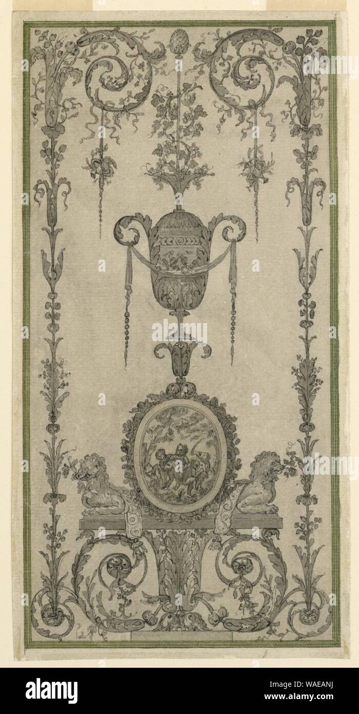 Drawing, Arabesque Design for a Panel, 1780–90 Stock Photo - Alamy