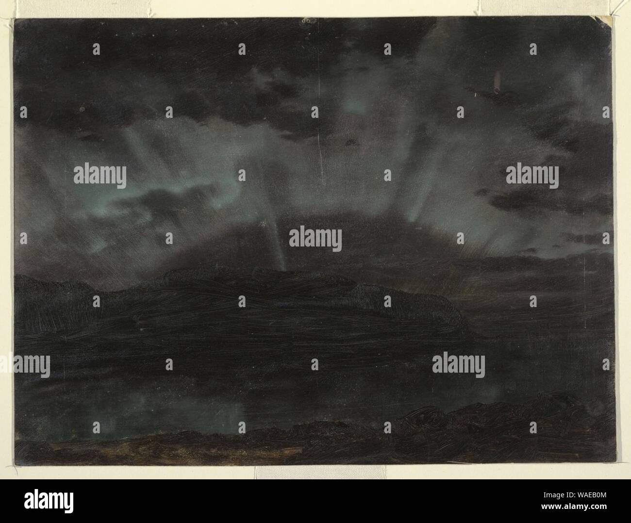 Drawing, Aurora Borealis, Mt. Desert Island, from Bar Harbor, Maine ...