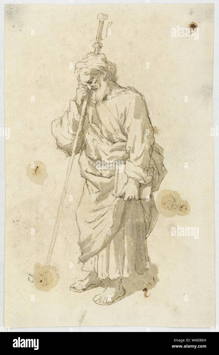 Drawing, Bearded Man with a Staff, 1780–1820 Stock Photo - Alamy