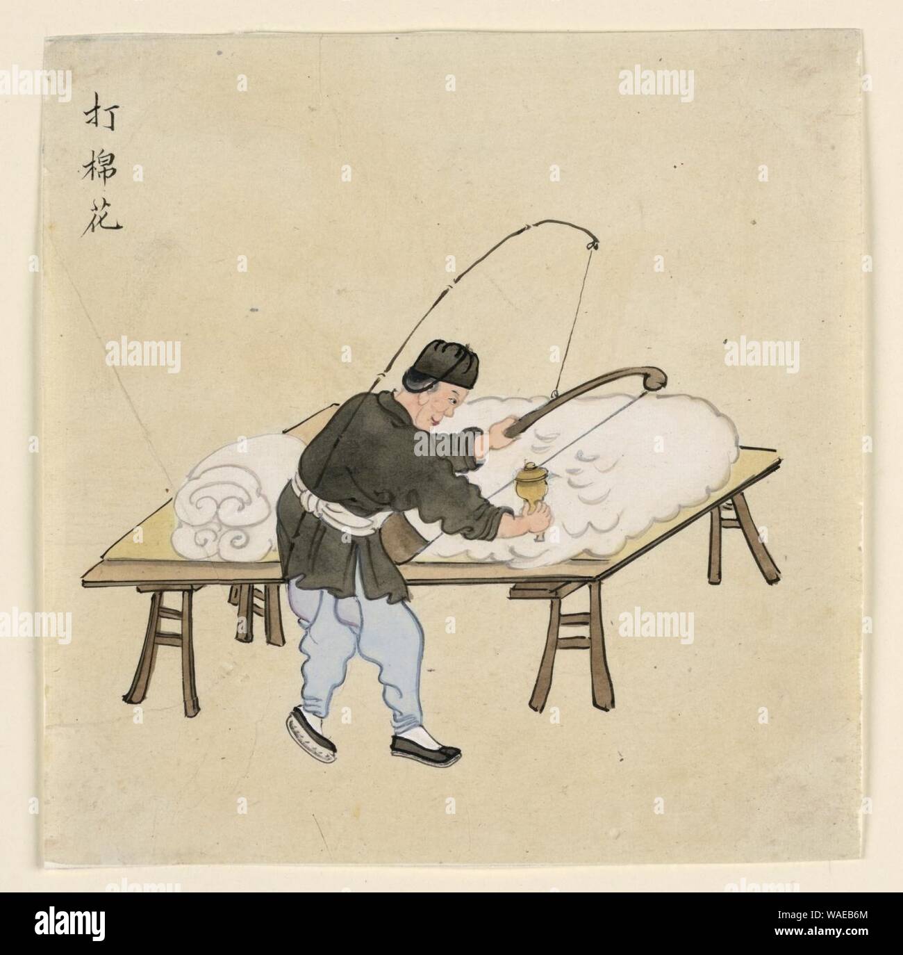 Drawing, Beating Cotton, ca. 1815 Stock Photo - Alamy