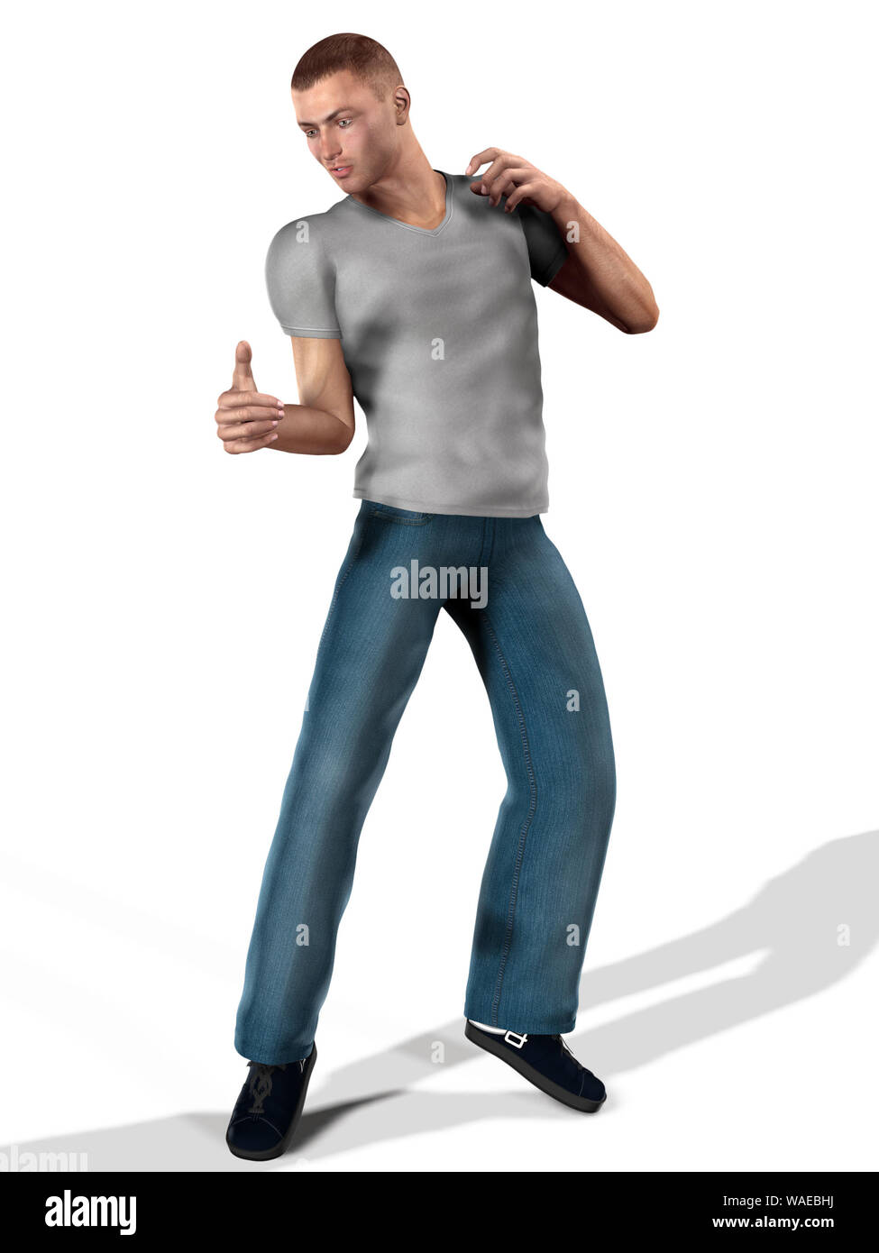 3d illustration of male dancer over white background Stock Photo - Alamy