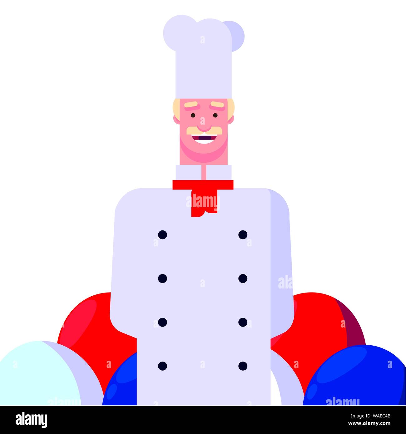 happy labor day - chef man professional character american flag vector ...