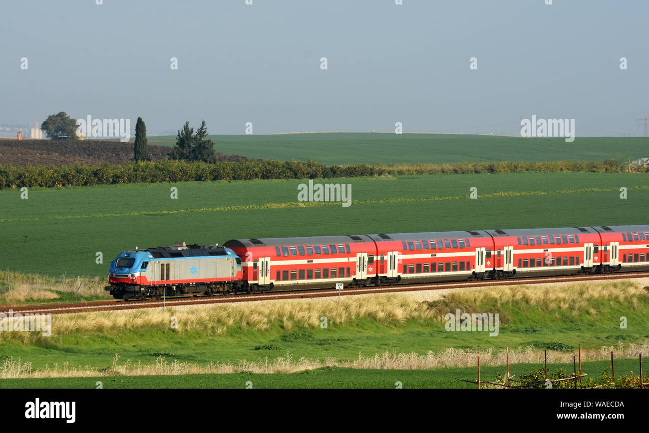 Train in rural Israel Stock Photo - Alamy