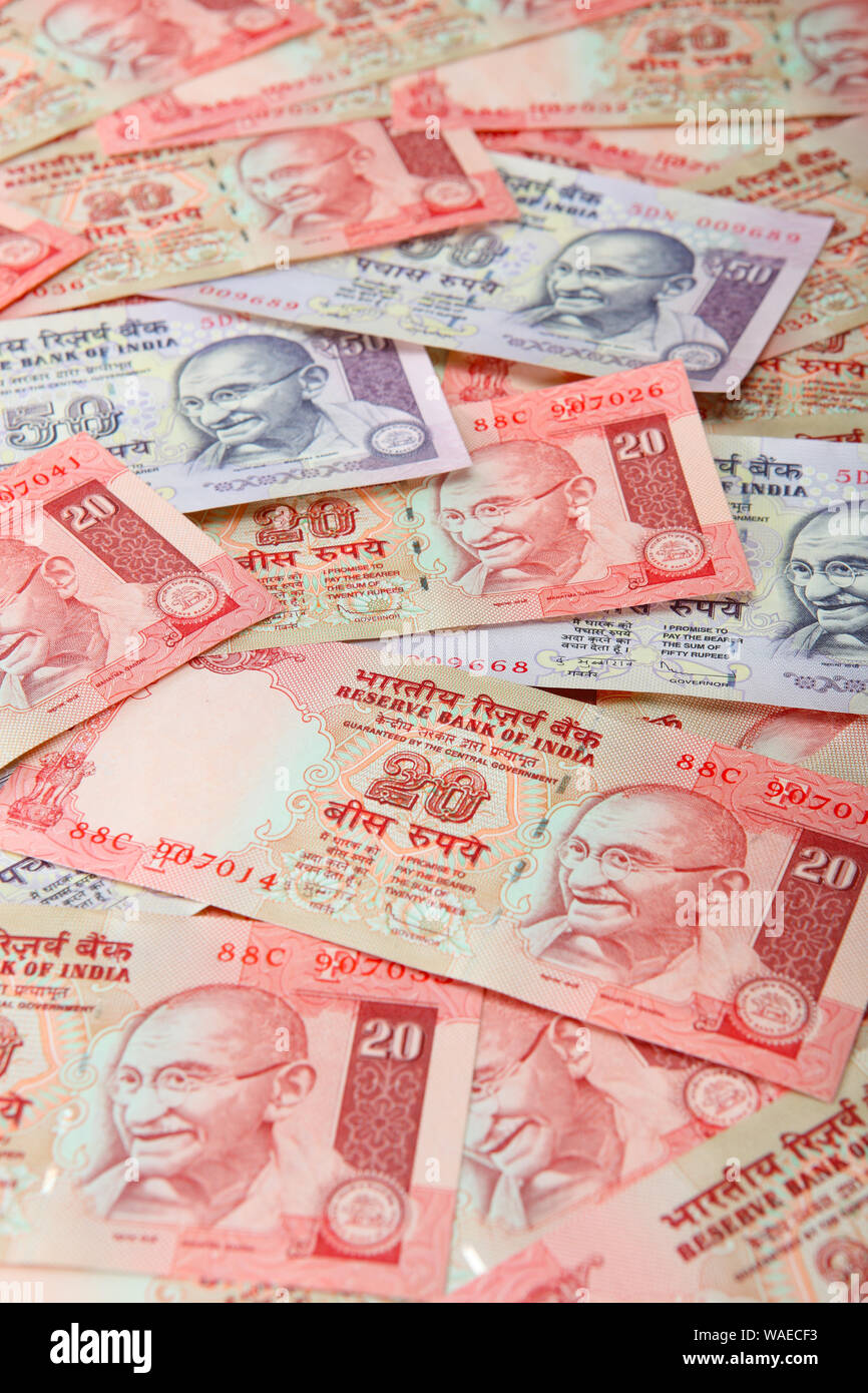 Full frame of Indian banknotes Stock Photo - Alamy