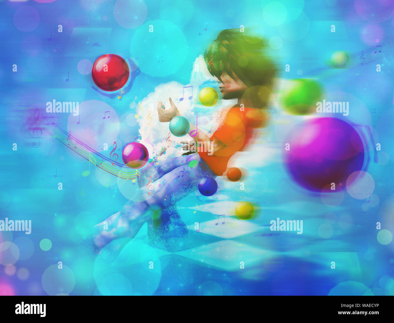 Abstract colorful musical background with male dancer Stock Photo - Alamy