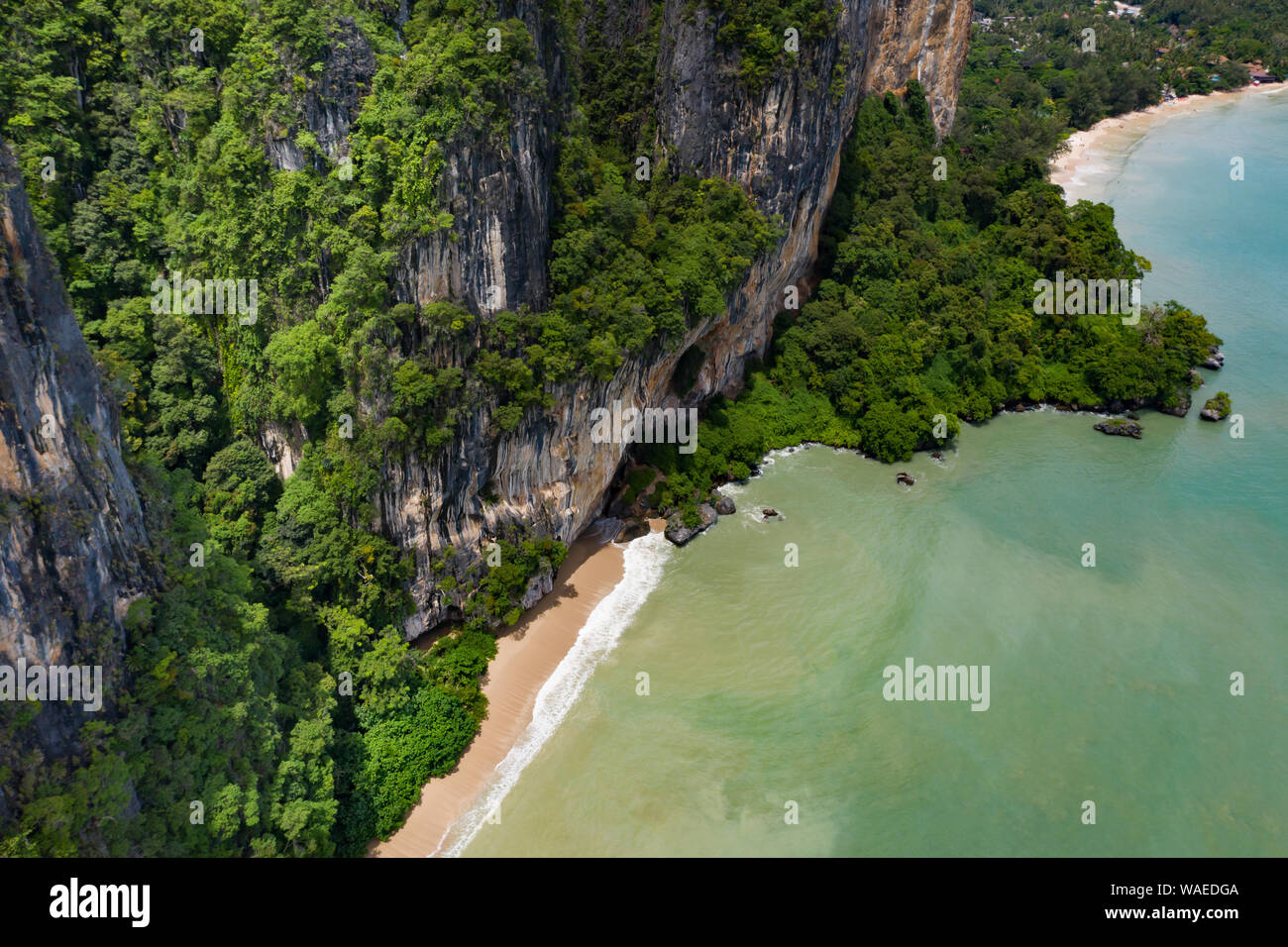 Aerial drone view of popular travel tropical karst rocks perfect for ...