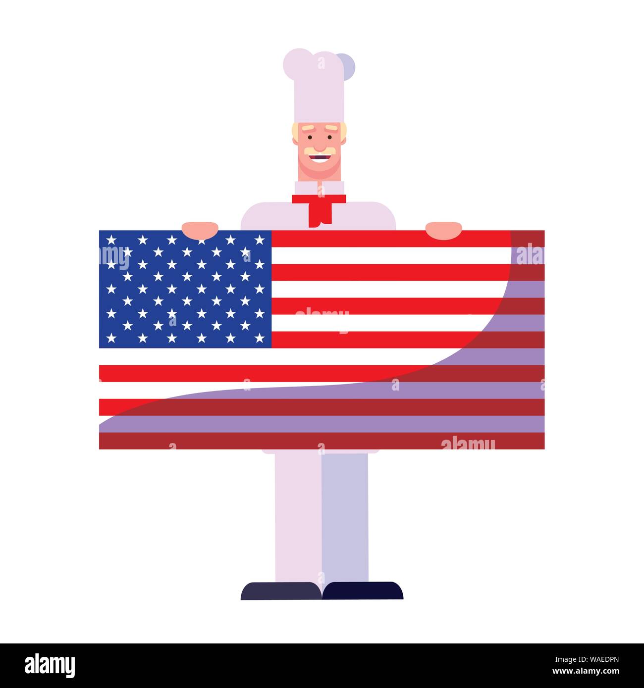 happy labor day - chef american flag vector illustration Stock Vector ...