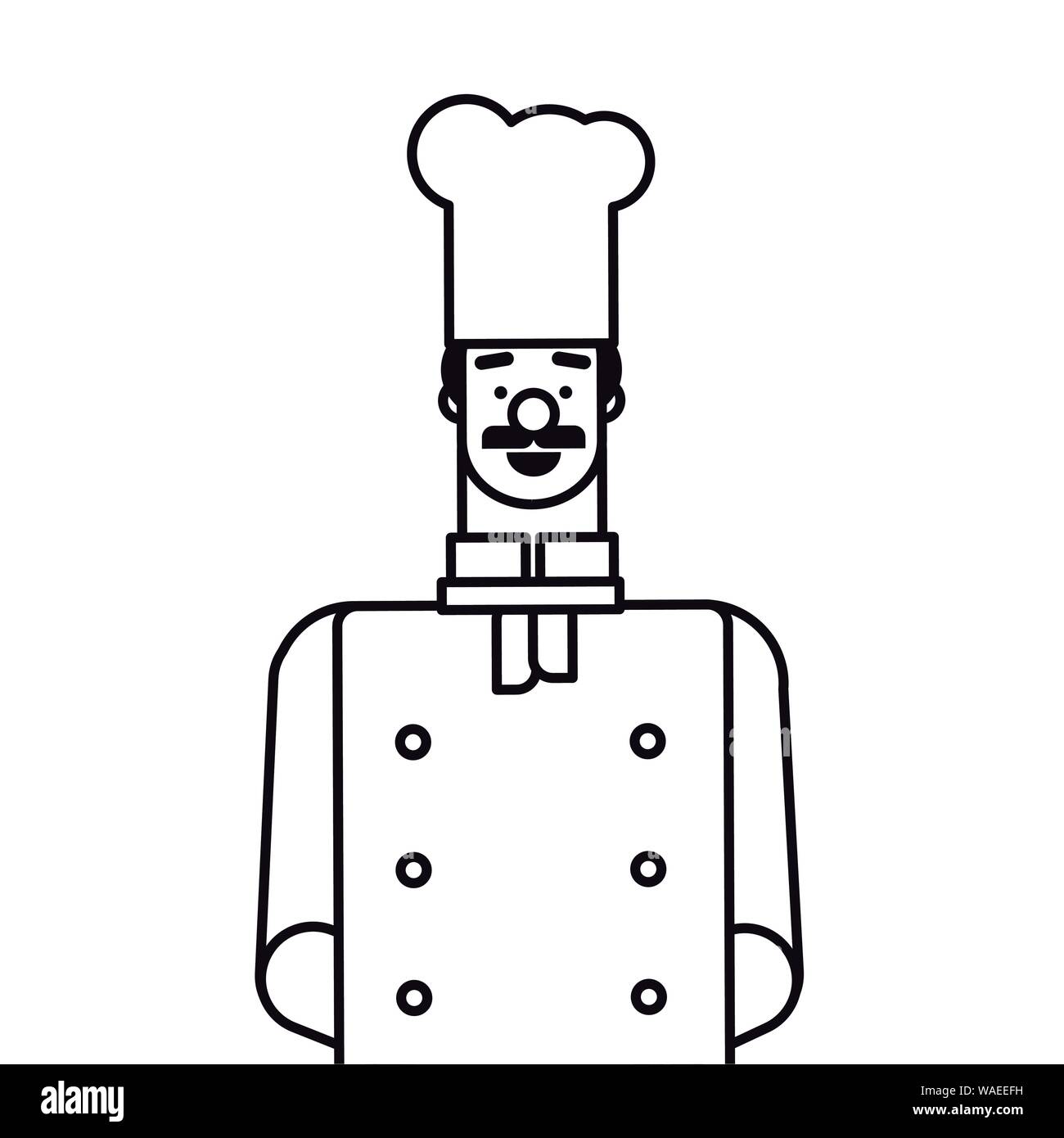 happy labor day - chef vector illustration linear style Stock Vector ...