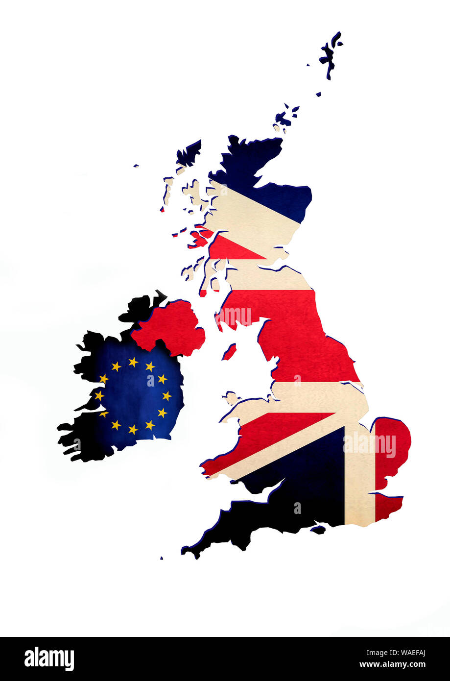 Map of United Kingdom with flags over layed Stock Photo - Alamy