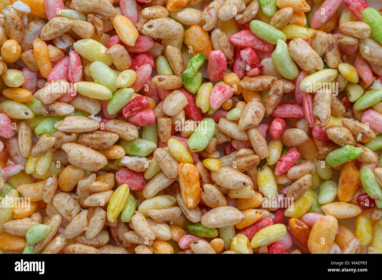 Puffed rice closeup - texture background Stock Photo - Alamy