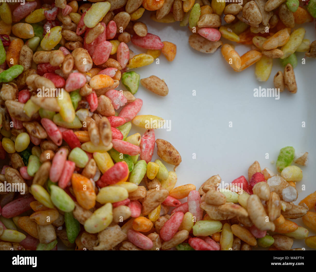 Puffed rice closeup - texture background Stock Photo - Alamy