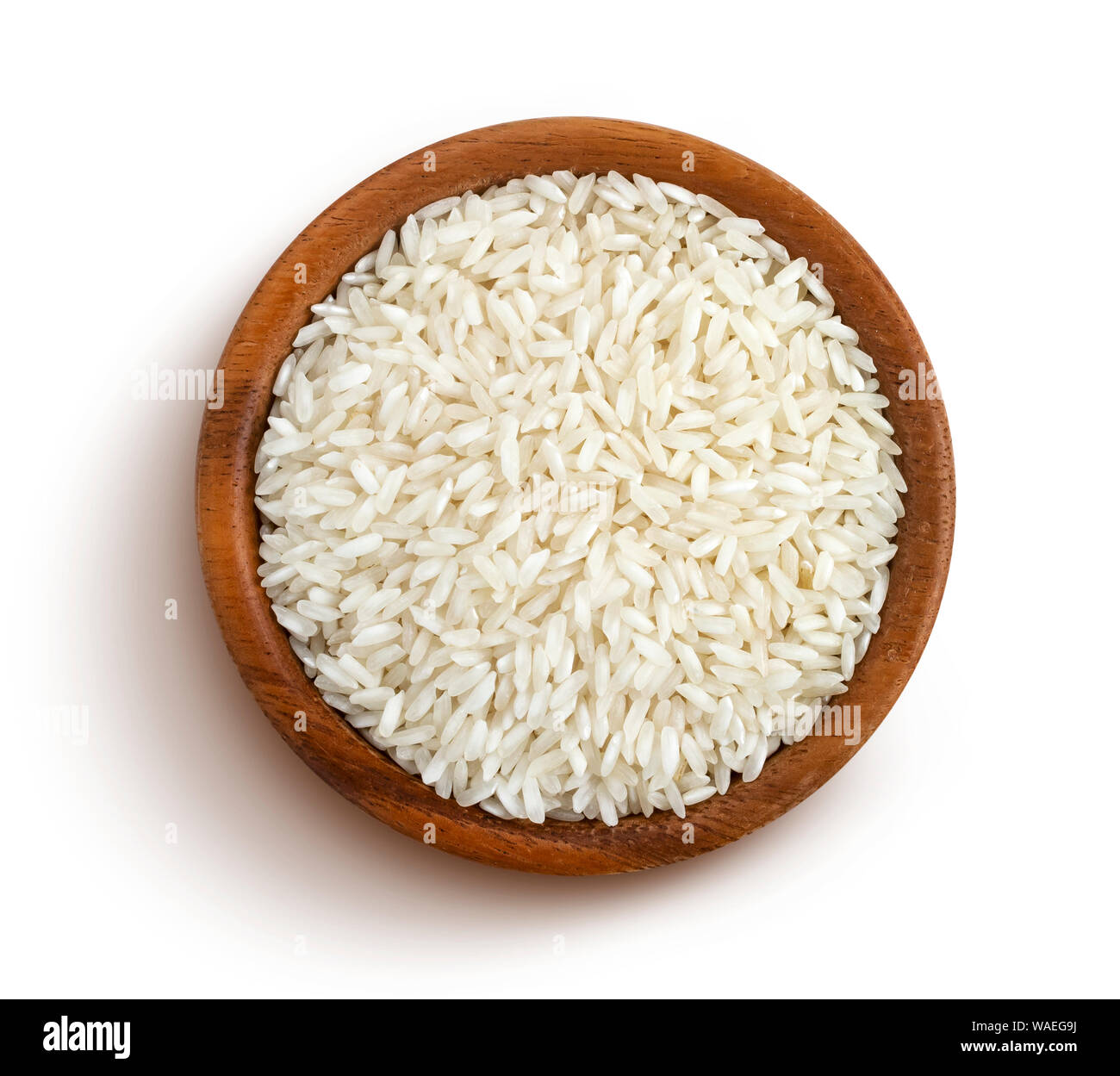 Rice groats isolated on white background, top view Stock Photo - Alamy