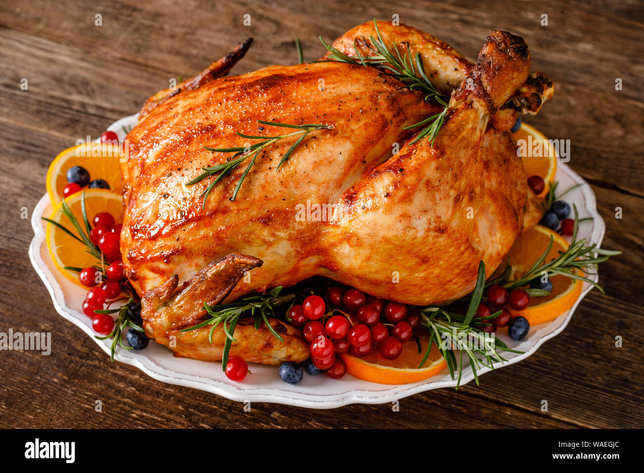 Christmas turkey. Traditional festive food for Christmas or ...