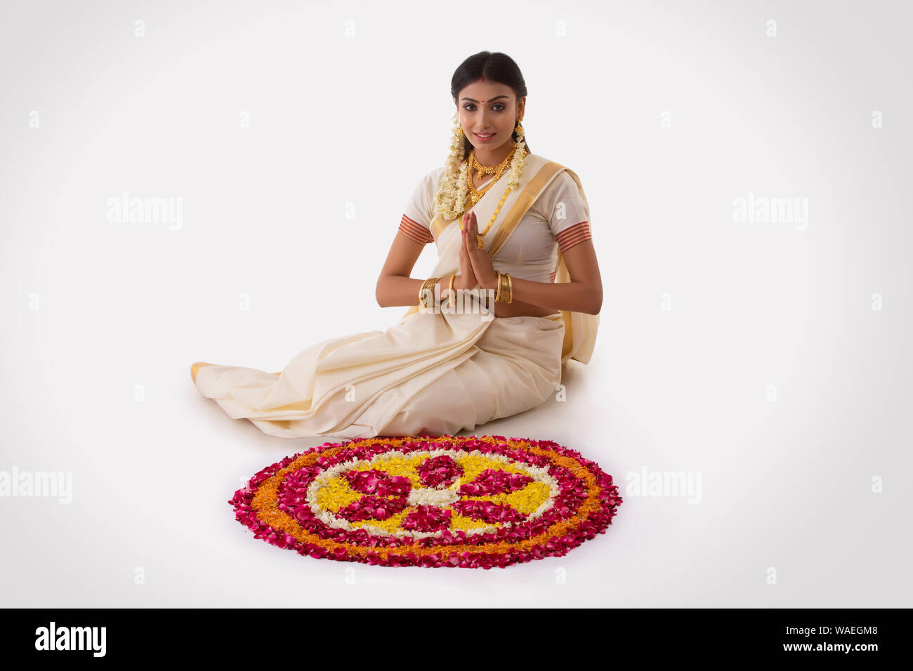 south indian woman celebrating onam Stock Photo - Alamy