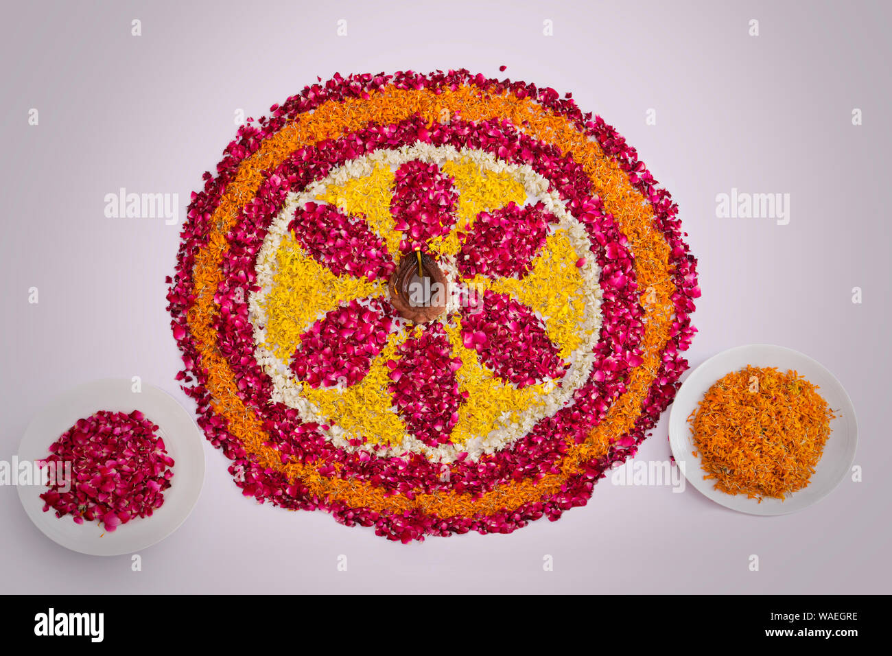 Easy Rangoli Designs With Flowers Petals