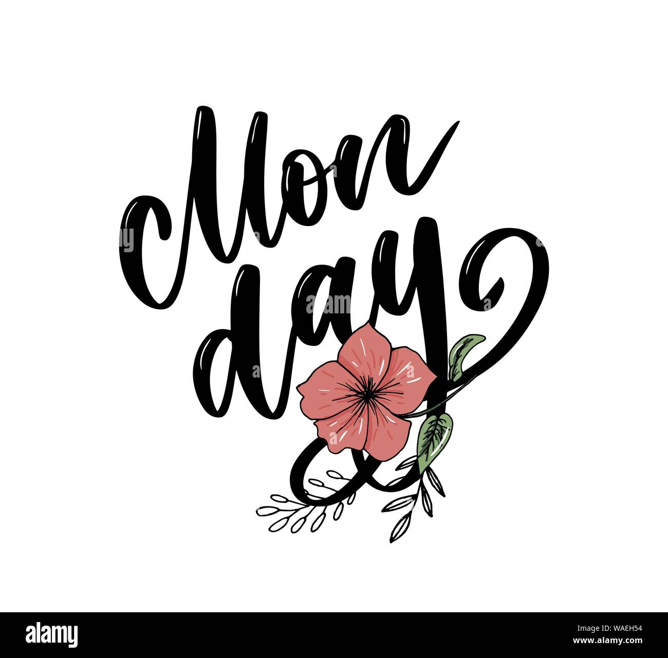 Hello Monday - inspirational lettering design for posters, flyers, t ...