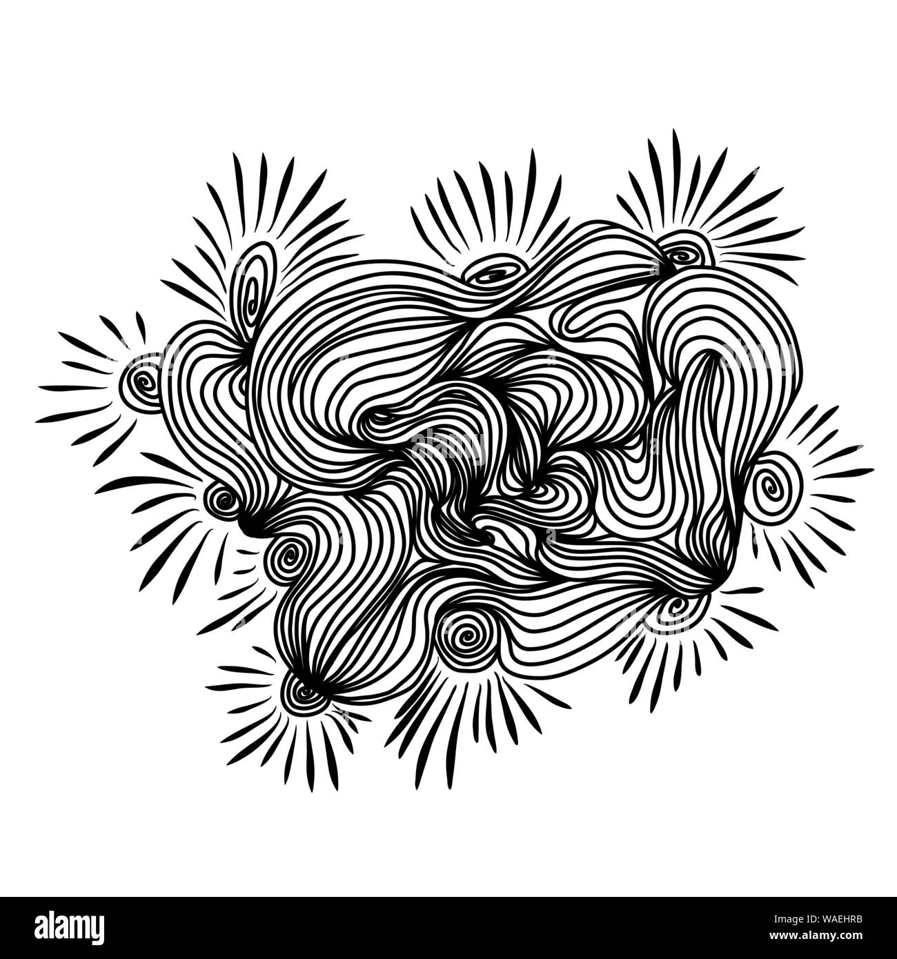 Wave abstract pattern. Round lines background. Vector illustration ...