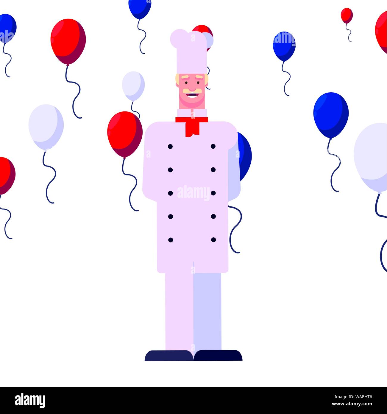 happy labor day - chef balloons celebration vector illustration Stock ...
