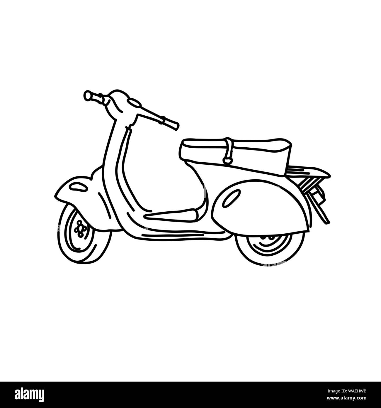 Scooter sketch. Bike print. Vector simple illustration Stock Vector ...