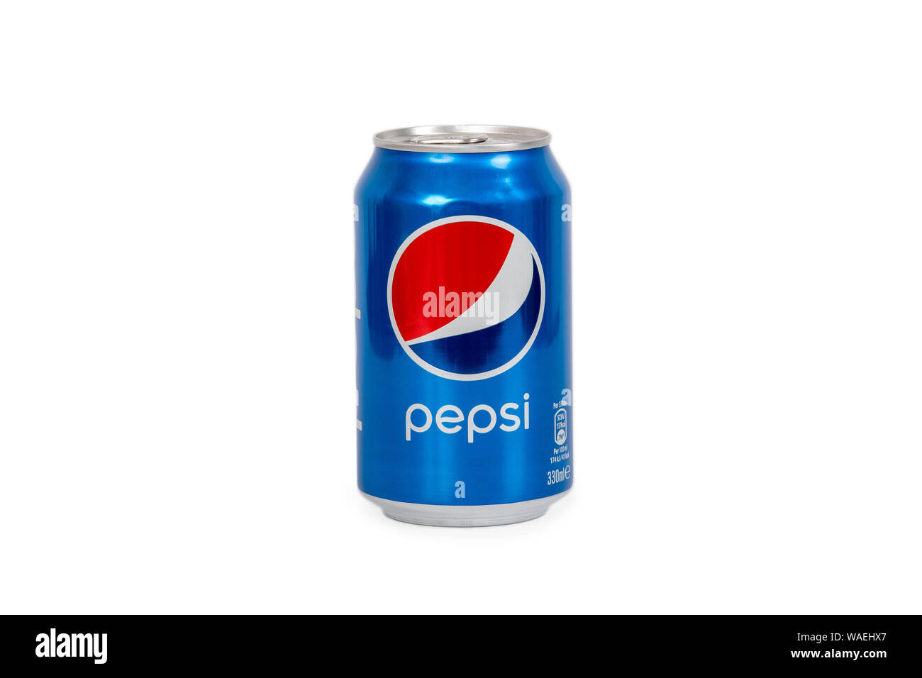 330ml Pepsi can Isolated On White Background Stock Photo - Alamy
