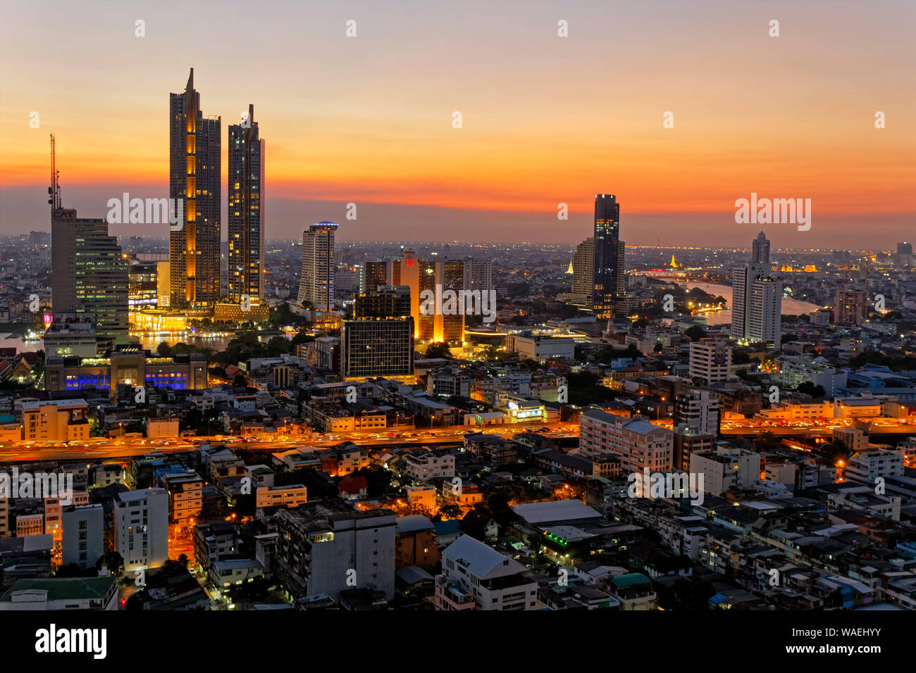 Cityscape, Icon Siam Sunset, Bangkok Stock Photo - Alamy
